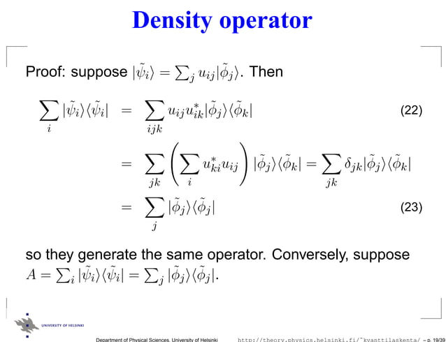 Density operators | PDF | Physics | Science