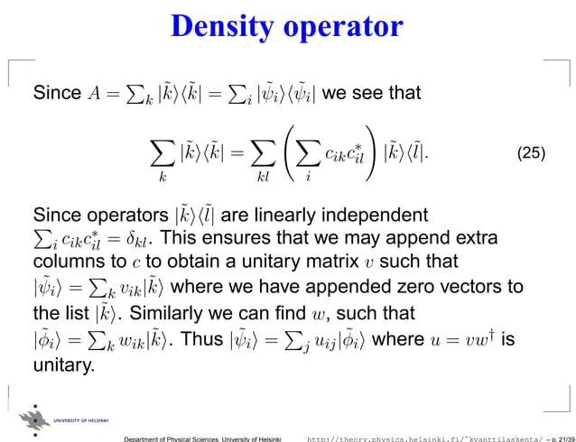 Density operators | PDF | Physics | Science