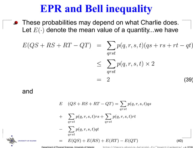 Density operators | PDF | Physics | Science