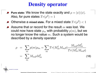 Density operators | PDF