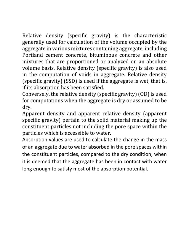 Density, (relative density) specific gravity & absorption of coarse ...