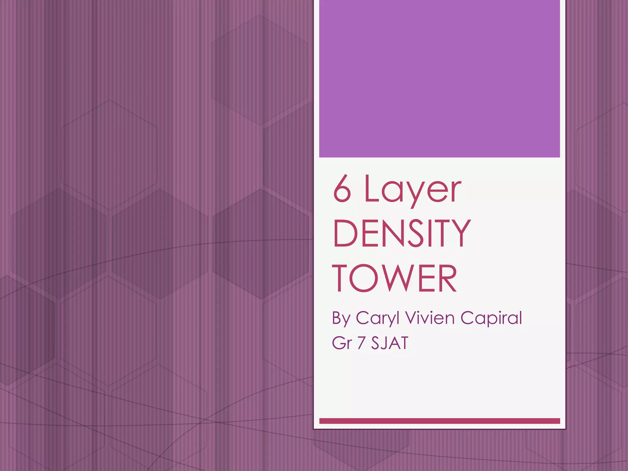 Density tower | PPTX