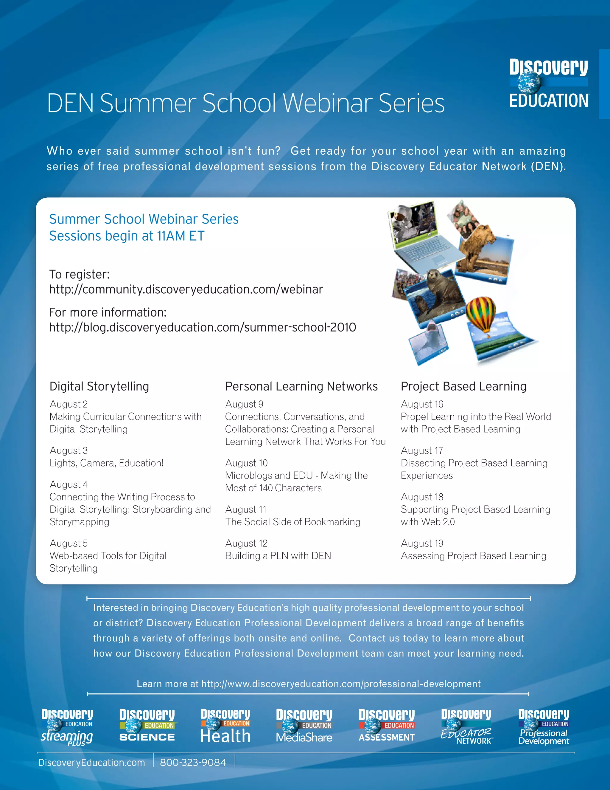 DEN Summer School webinars | PDF | Web Conferencing | Computer Software and Applications