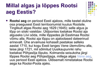 Rootsi aeg Eestis 1. 10 november | PPT