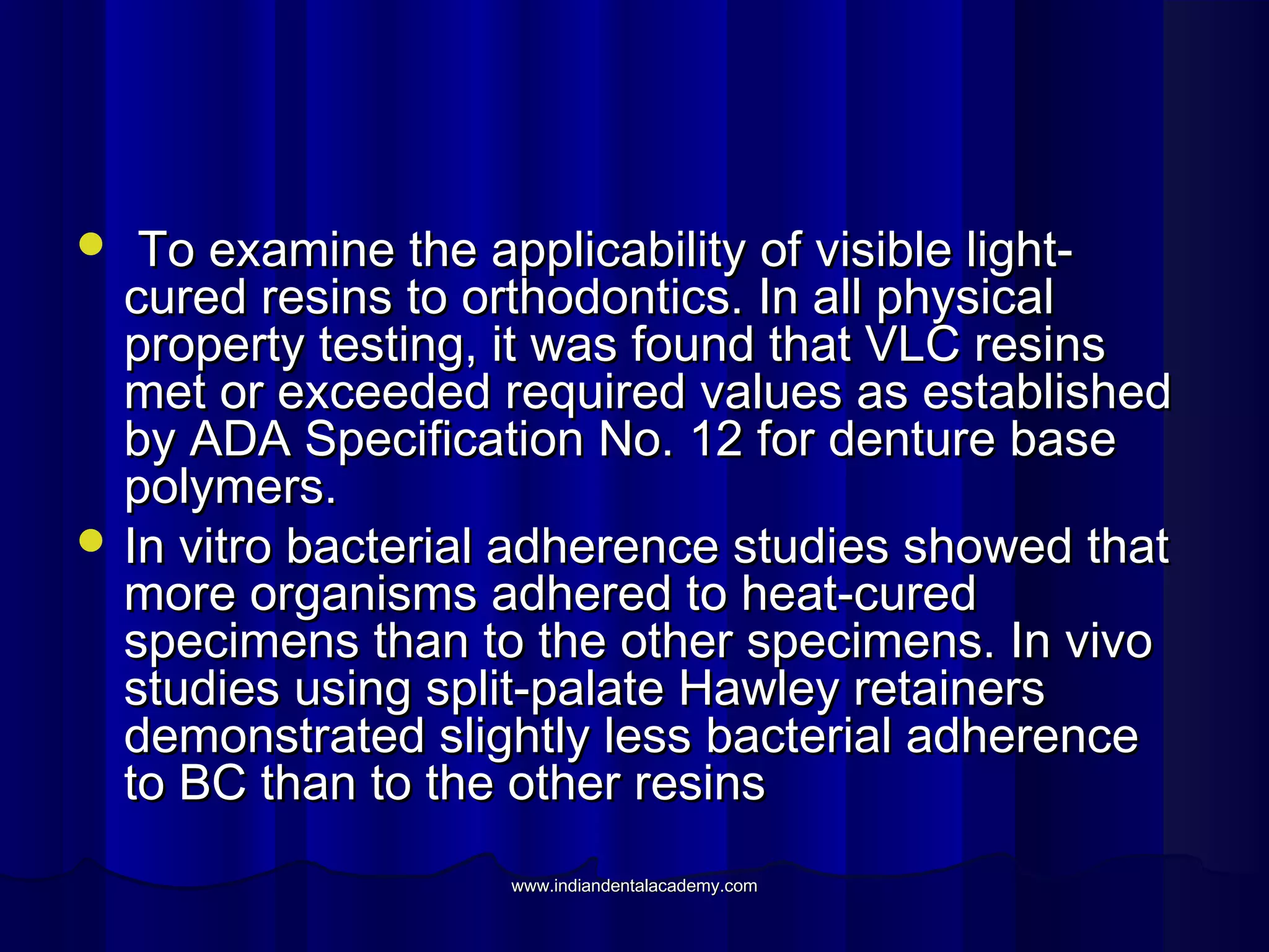 Dental acrylic resins/ dental implant courses | PPT