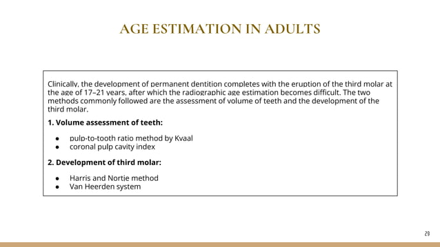 DENTAL AGE ESTIMATION.pptx | Oral care | Personal Care