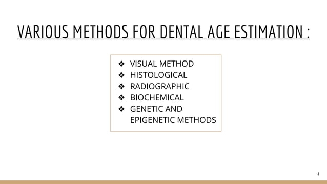DENTAL AGE ESTIMATION.pptx | Oral care | Personal Care