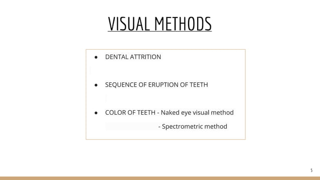 DENTAL AGE ESTIMATION.pptx | Oral care | Personal Care