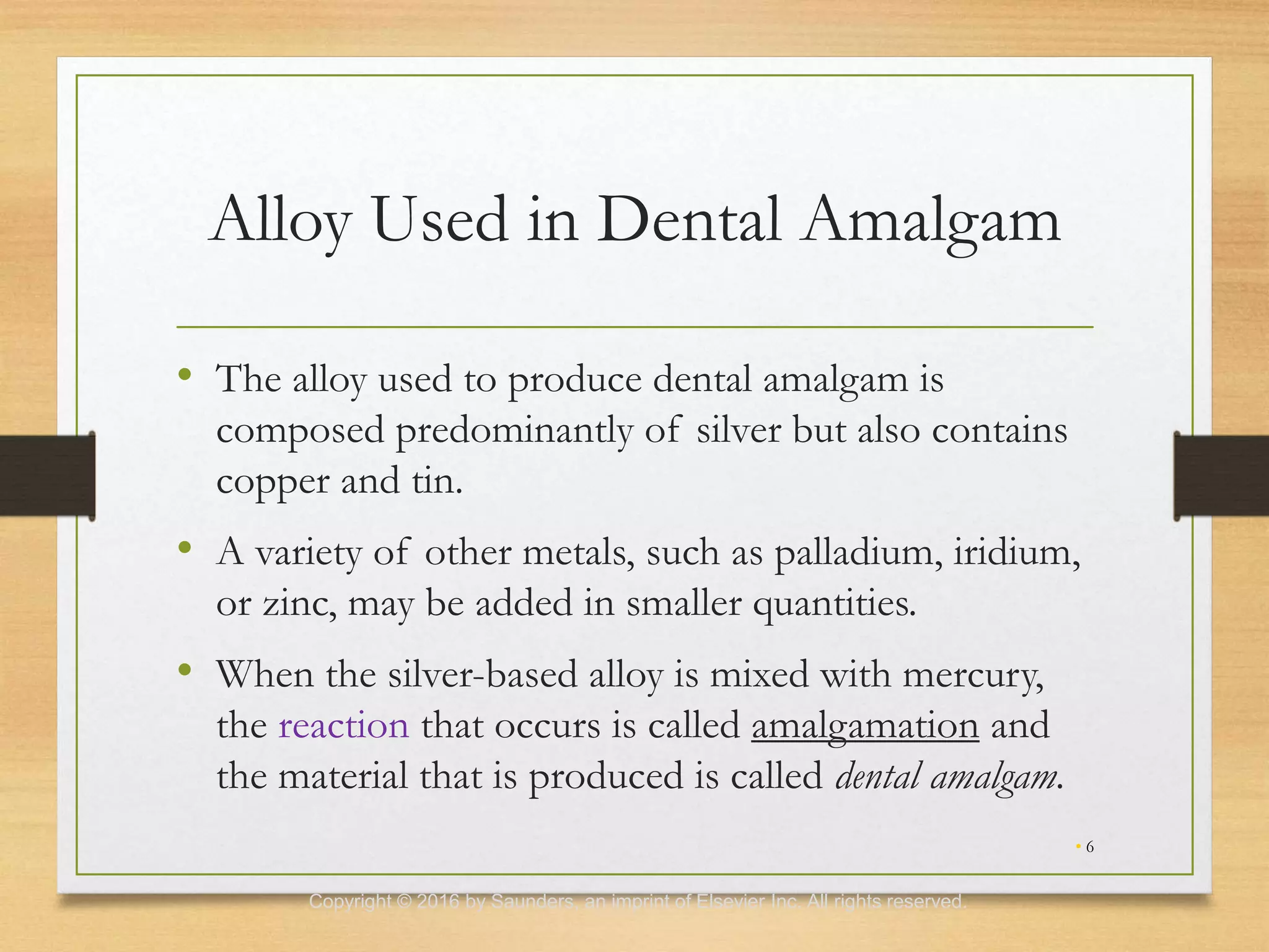 Dental Amalgam: Part 1 | PPTX