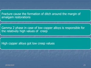 Dental amalgam properties | PPT