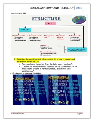 Dental anatomy and histology 2018 | PDF
