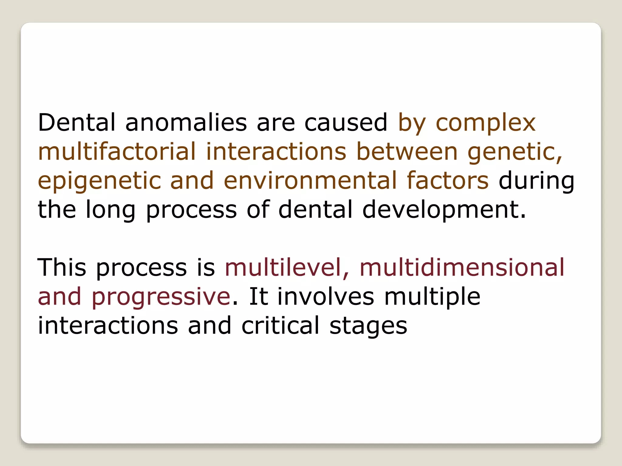 Dental anomalies and Genetics | PPTX