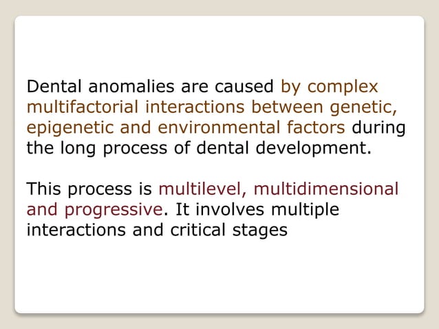 Dental anomalies and Genetics | PPTX | Dental Health | Diseases and ...