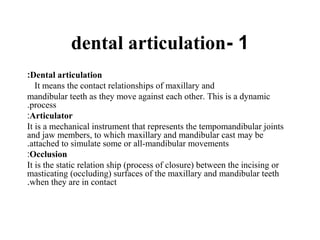 Dental articulation المحاضرة 10 | PPT