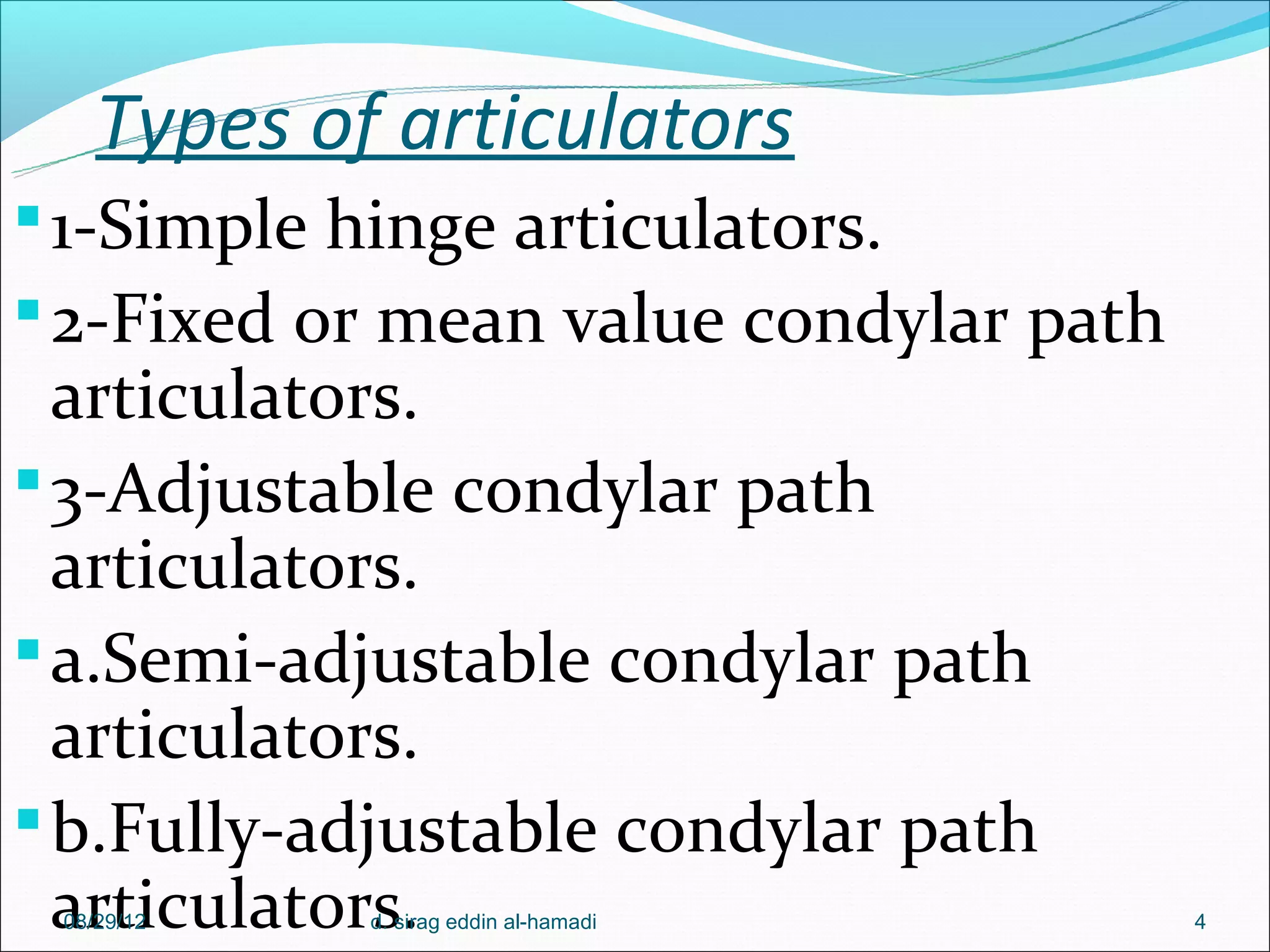 Dental articulators | PPT