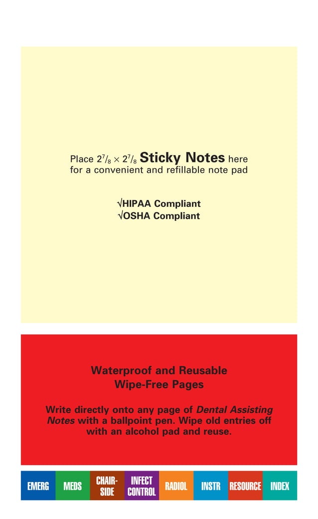 Dental assisting notes dental assistant's chairside pocket guide, 1 e ...