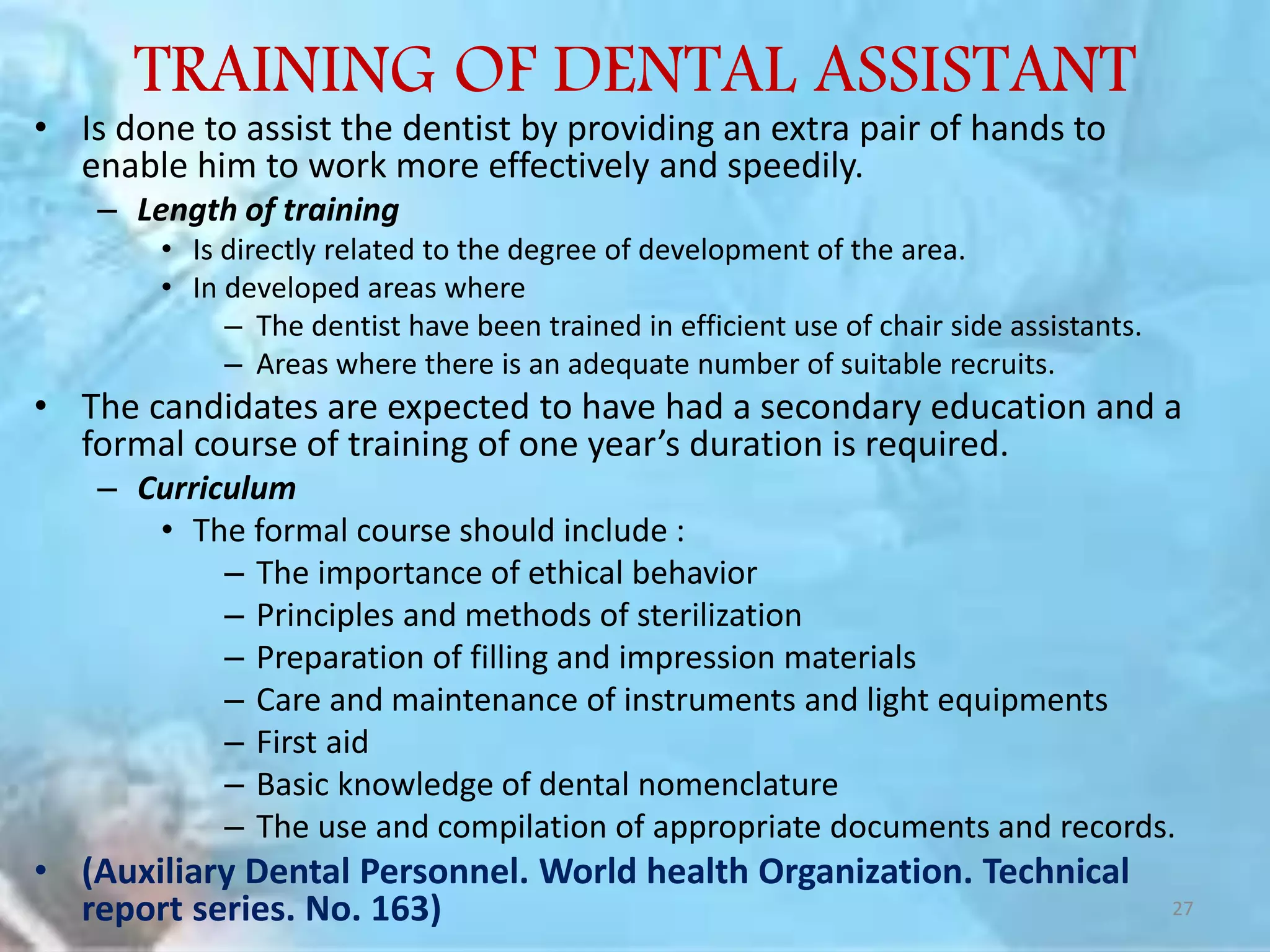 Dental auxiliary | PPTX