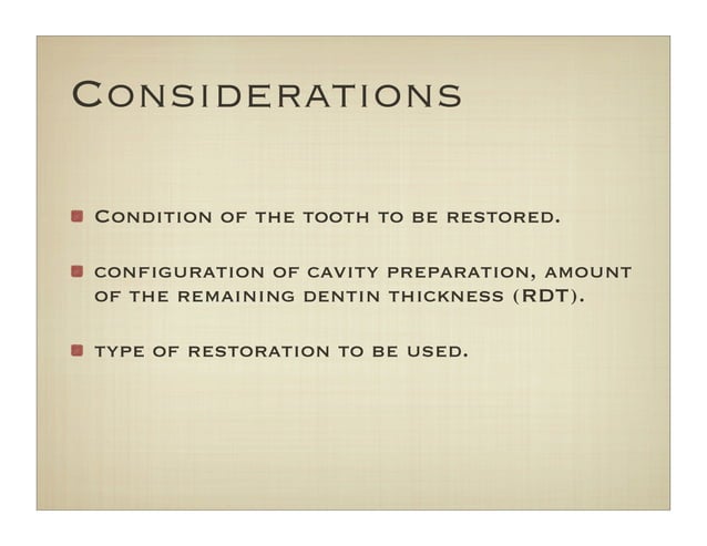 Dental bases and liners | PDF | Dental Health | Diseases and Conditions