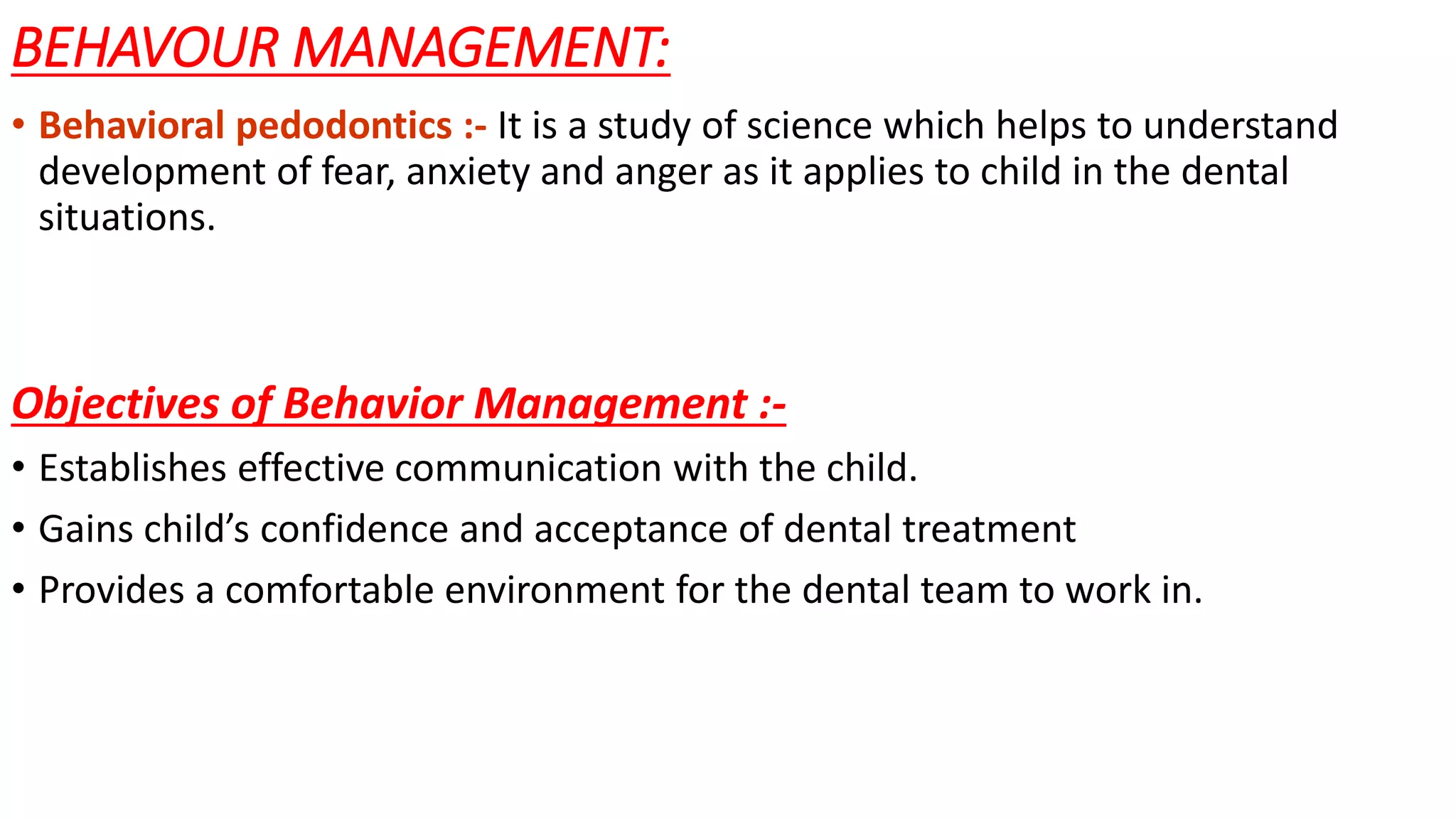 Dental behavior management of children | PPTX