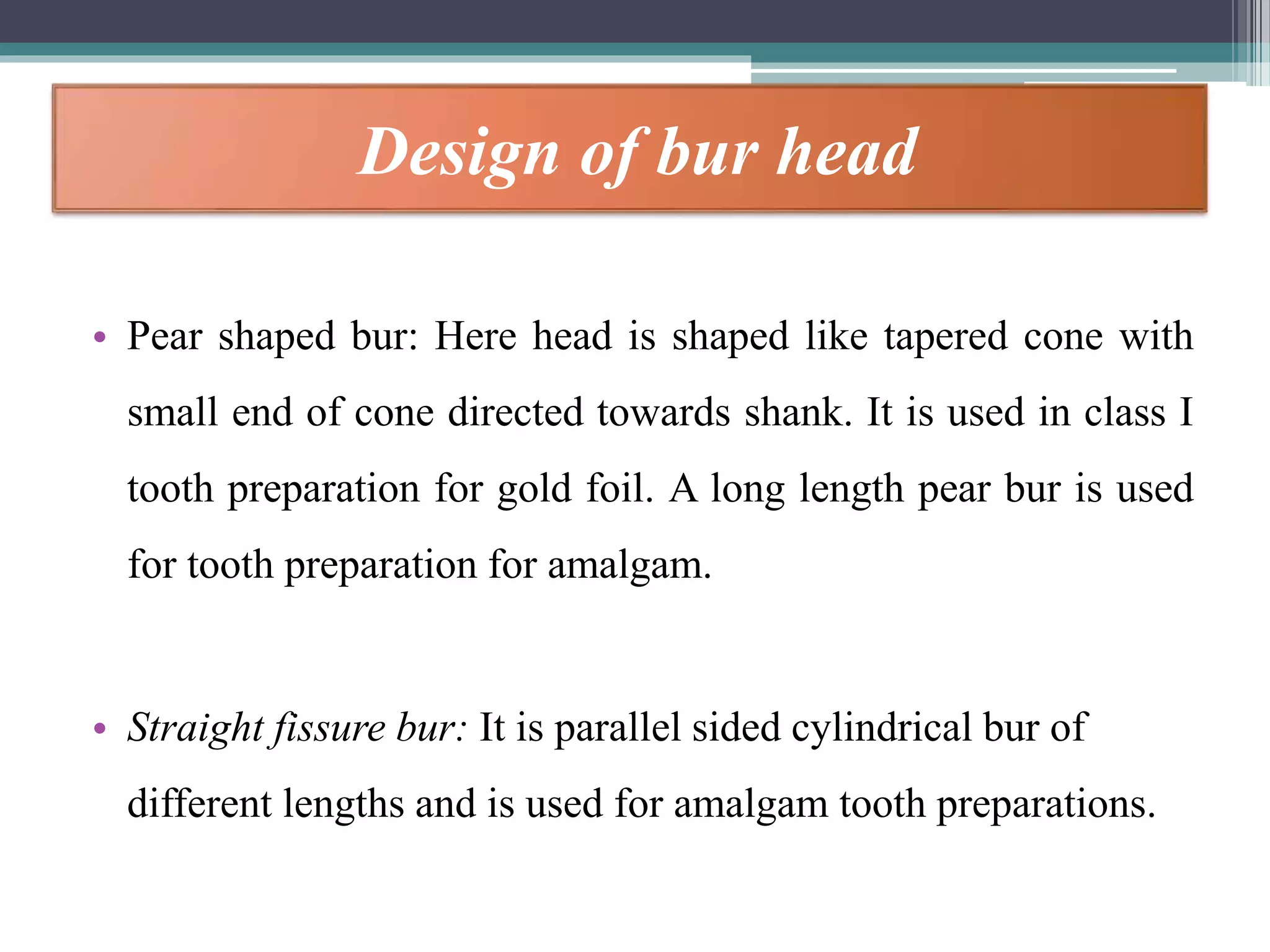 Dental burs | PPTX