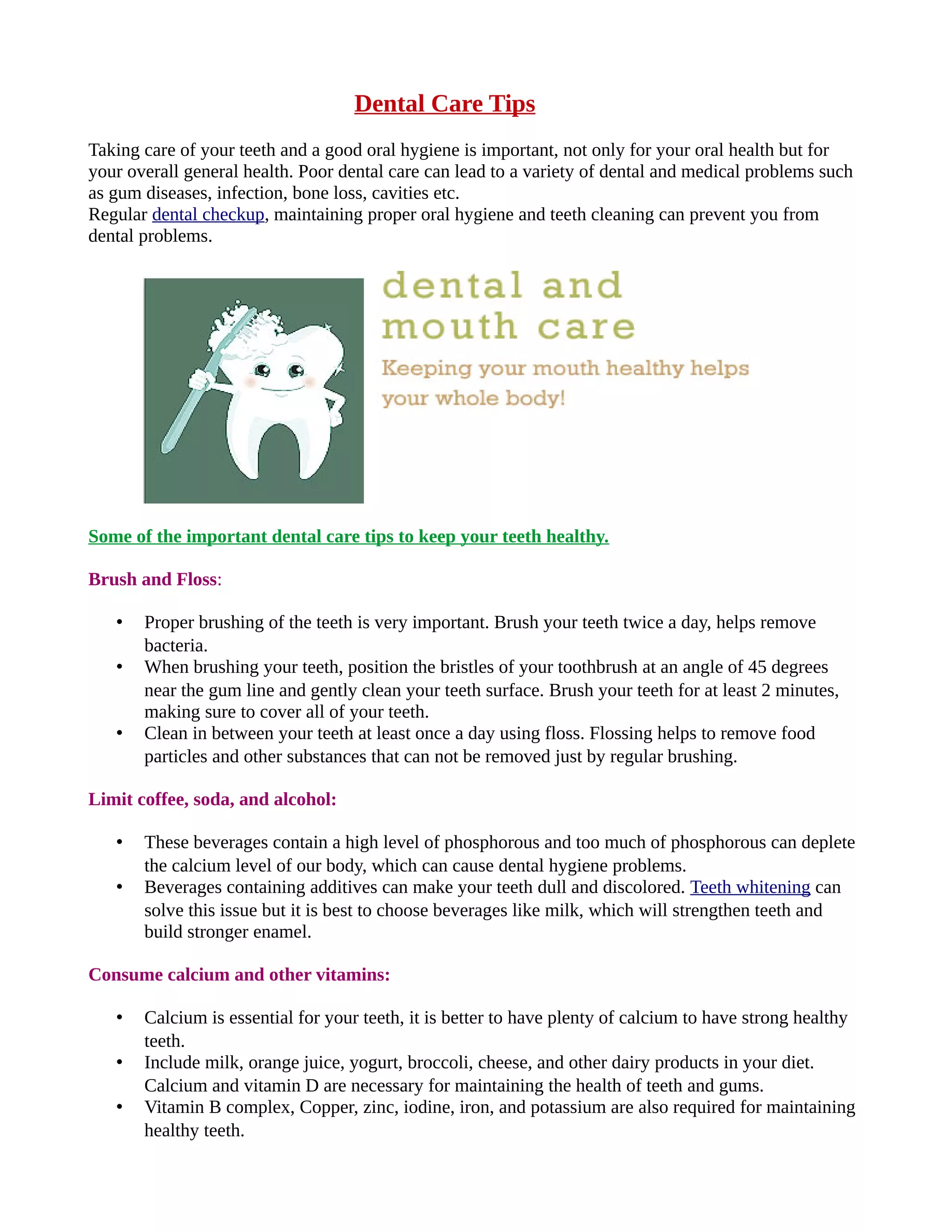 Dental care tips | PDF