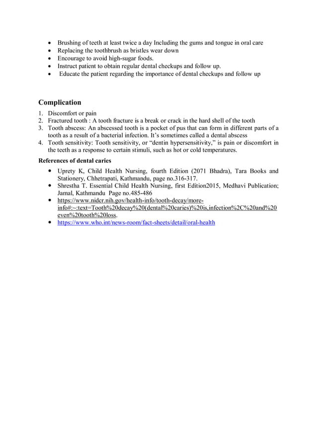 Dental caries.pdf | Dental Health | Diseases and Conditions