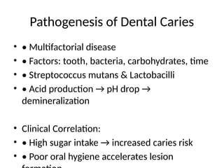 Dental_Caries_Presentation. Etiology and pathogenesispptx | PPTX