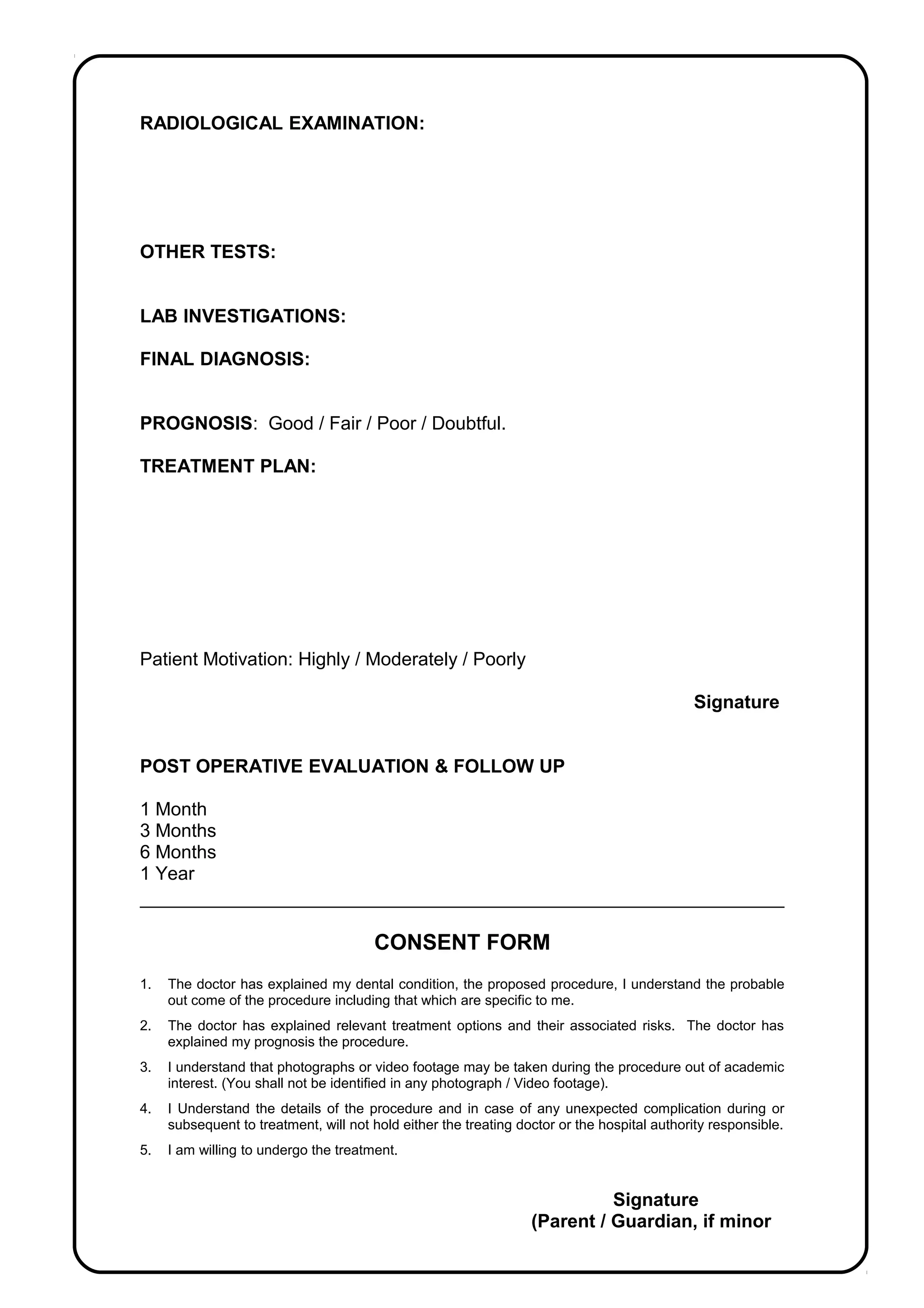 Endodontics Dental case sheet / rotary endodontics courses in india | DOC