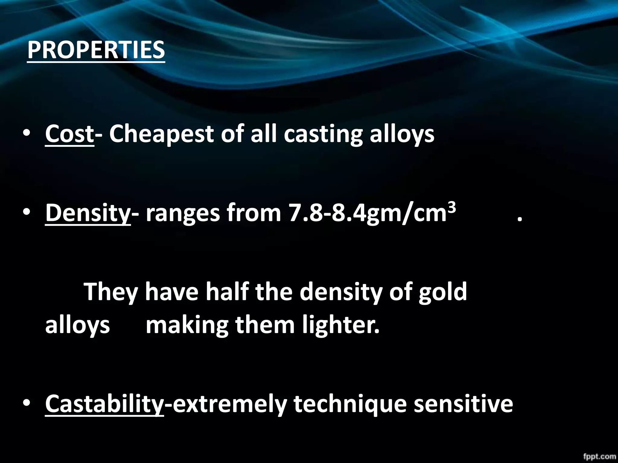 Dental casting alloys part ii | PPTX