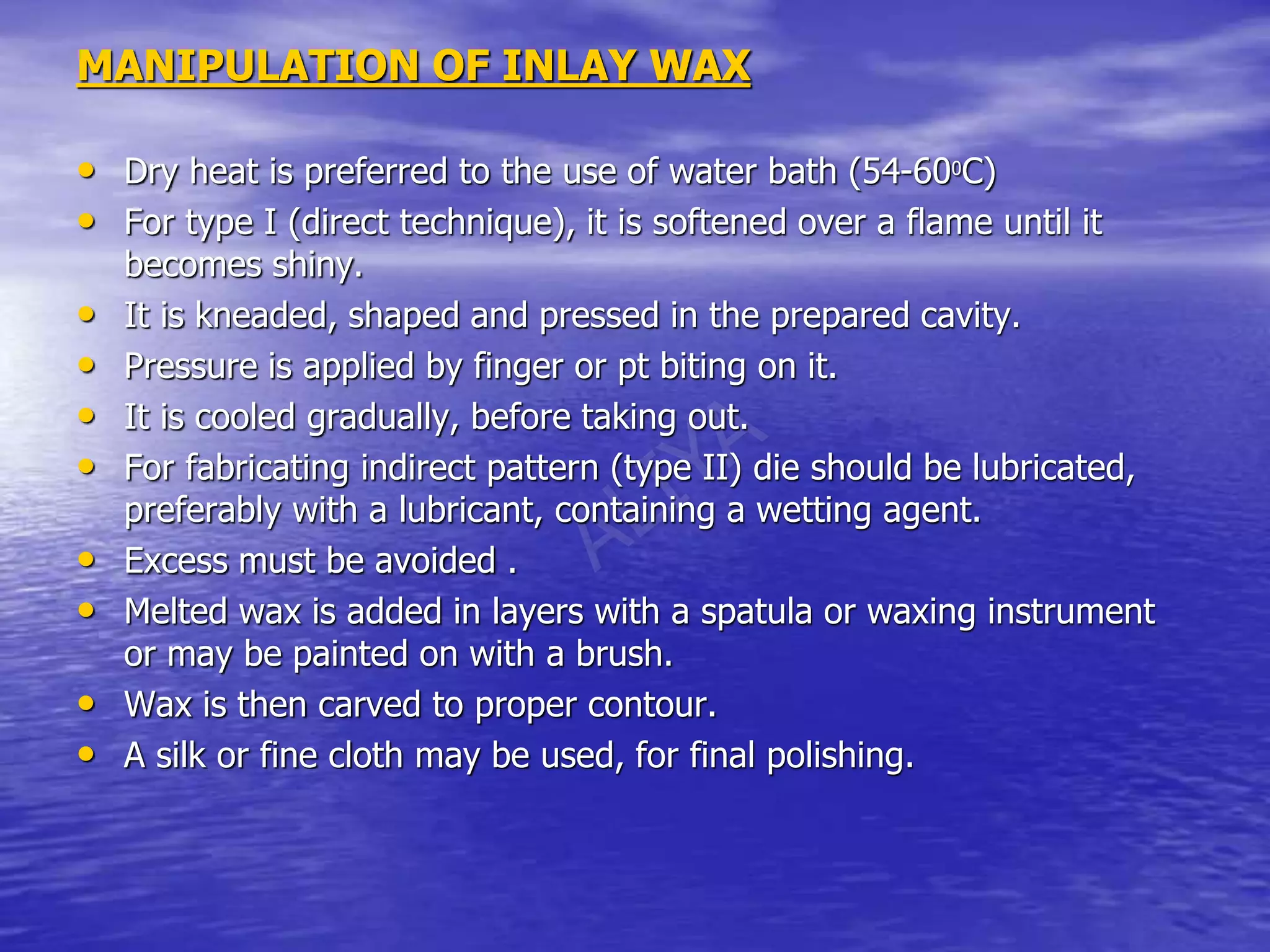 Dental casting waxes - Dr Aliya | PPT