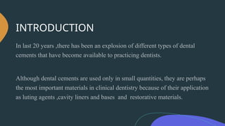DENTAL CEMENTS in prosthodontic dentistry | PPTX