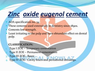 Dental cements part 2 | PPTX