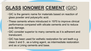 Dental cements part 3 | PPTX