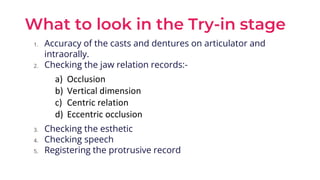 Try in of prosthesis and waxing | PPTX | Dental Health | Diseases and ...