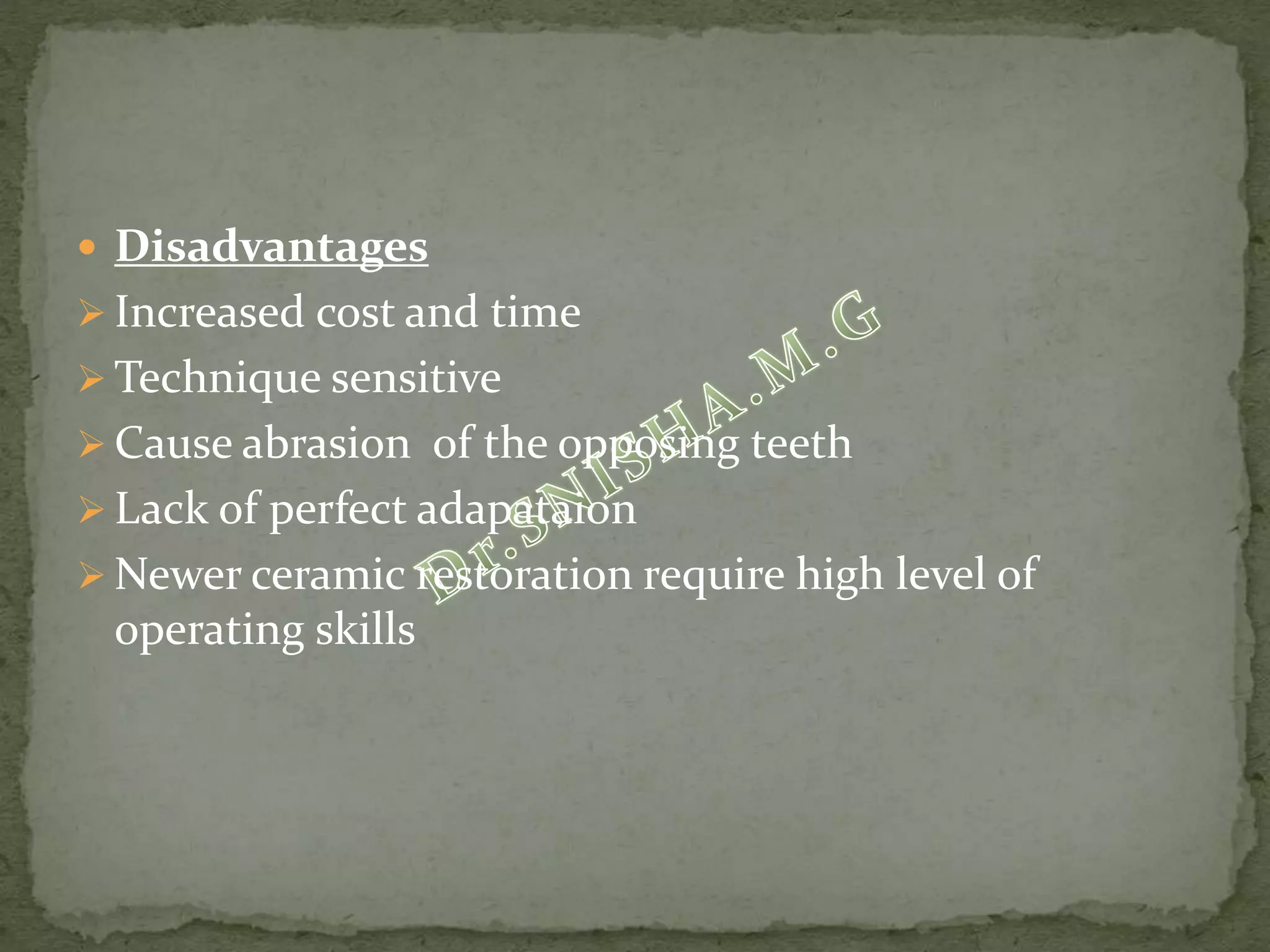 Dental Ceramic in Conservative Dentistry and Endodontics | PPTX