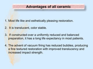 Dental ceramics part II | PPTX