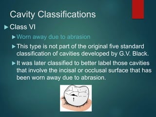 Dental charting, Cavity Classification, Basic Charting Terms | PPTX