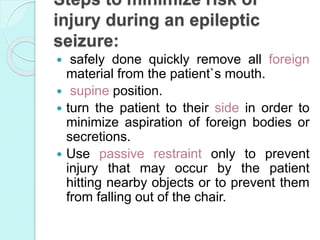 Dental considerations for the epileptic patient | PPTX