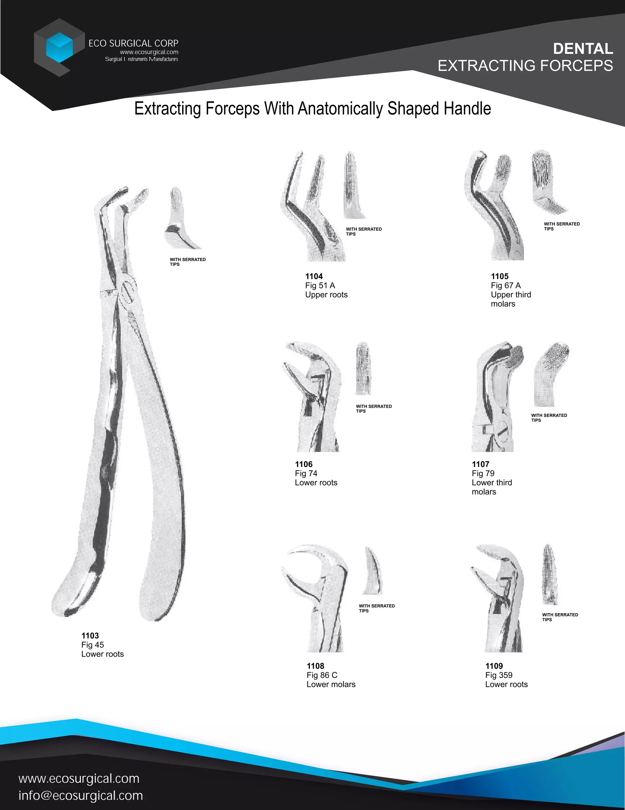 Dental extracting forceps and Elevators catalogue | PDF