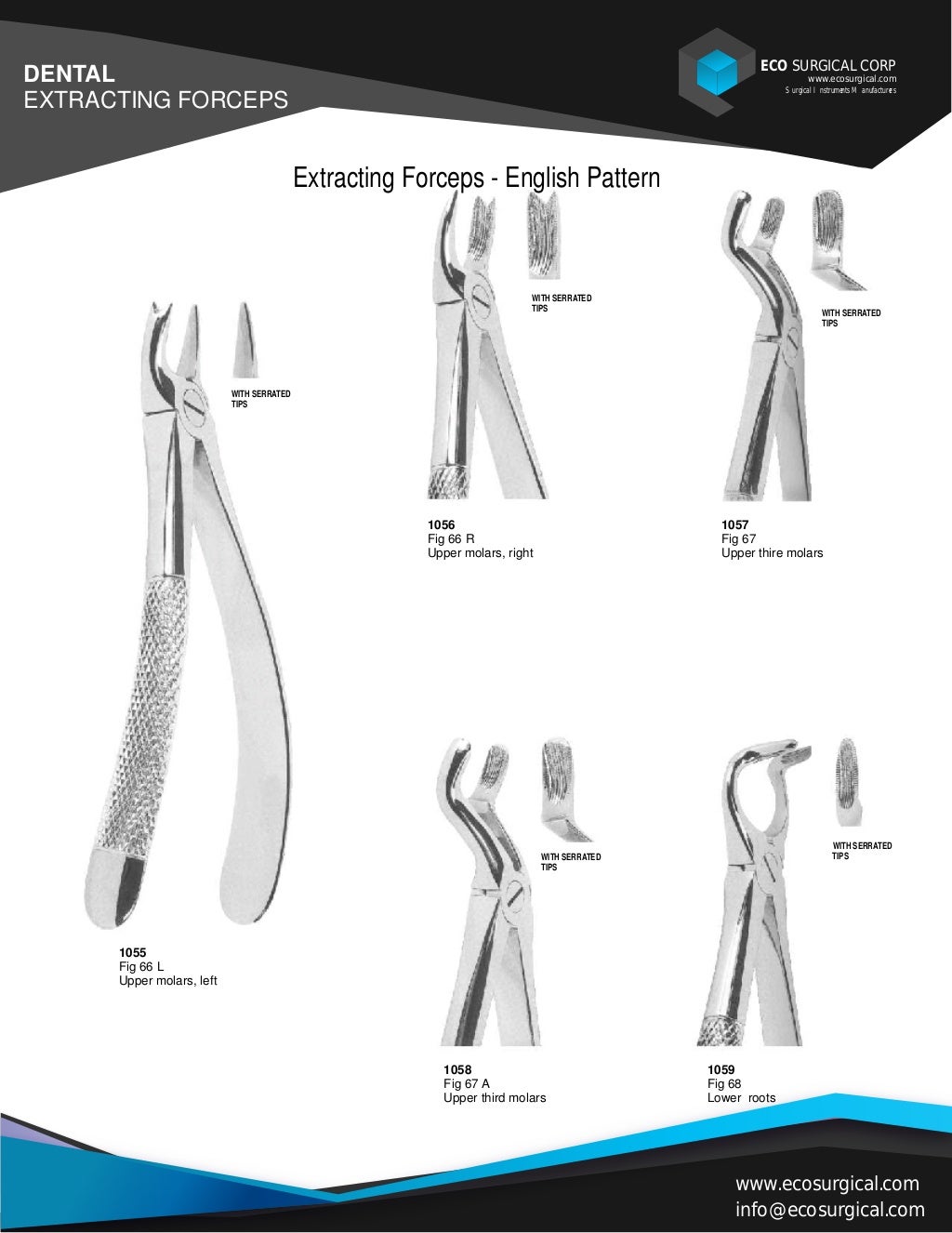 Dental extracting forceps and Elevators catalogue
