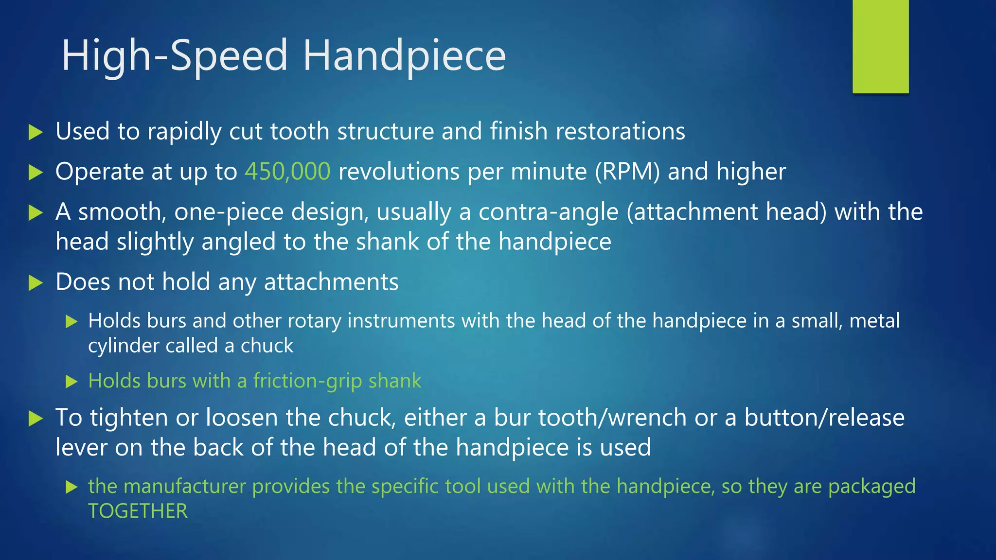 Dental Handpieces | PPTX