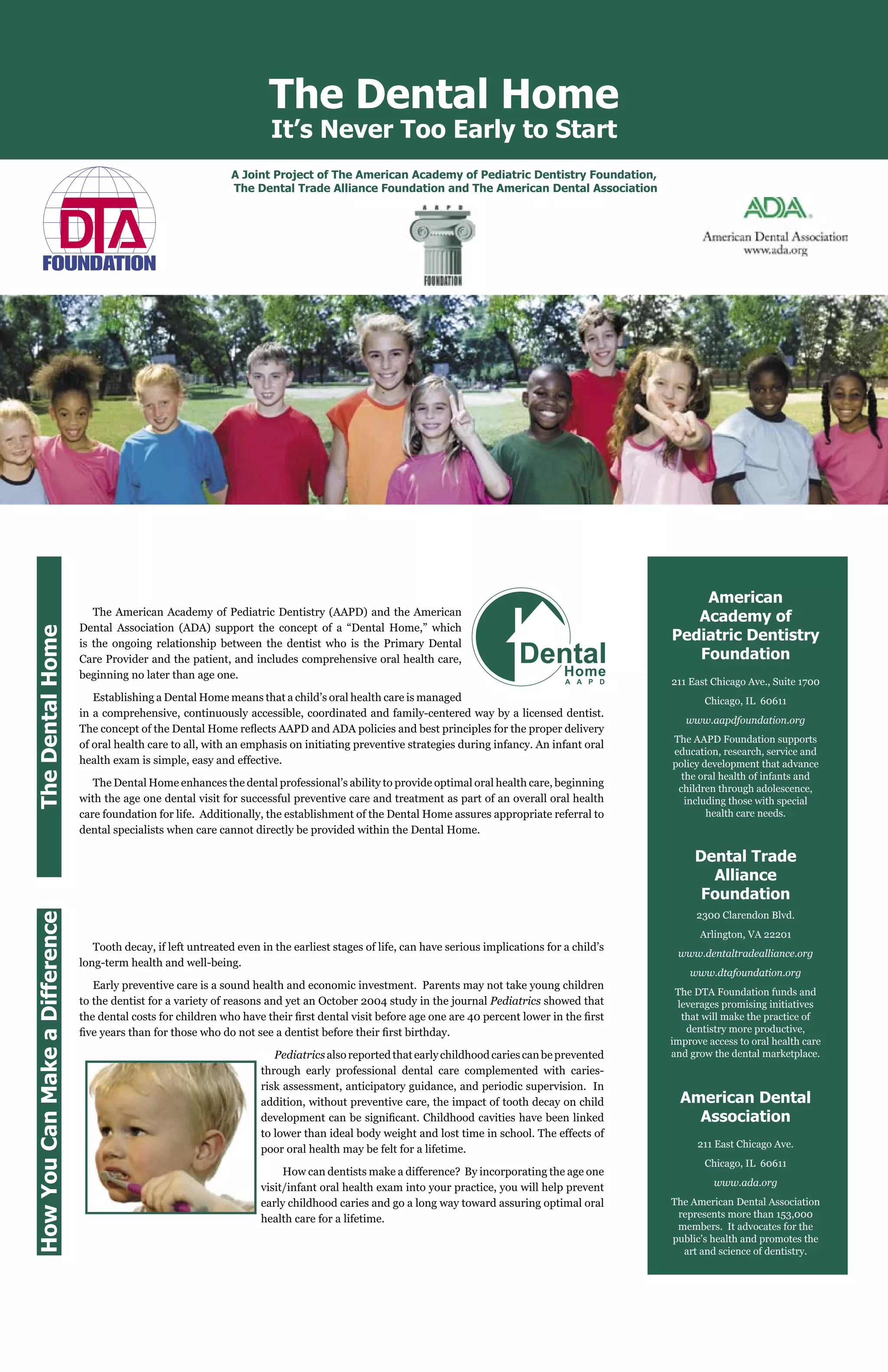 Dental home never too early | PDF
