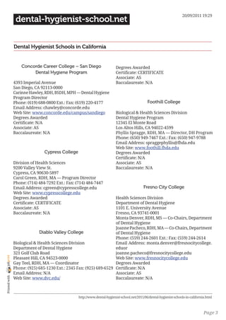 Dental hygienist schools in california | PDF