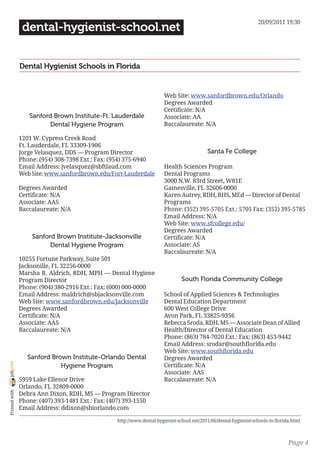 Dental hygienist schools in florida | PDF