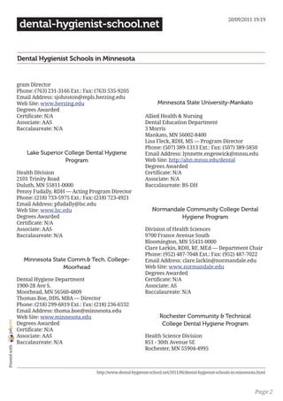 Dental hygienist schools in minnesota | PDF | Dental Health | Diseases and Conditions