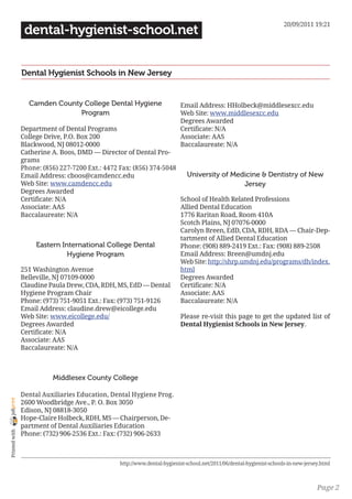 Dental hygienist schools in new jersey | PDF