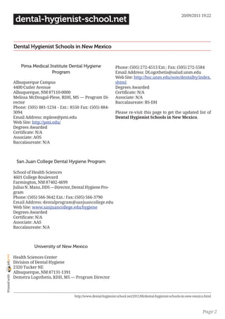 Dental hygienist schools in new mexico | PDF