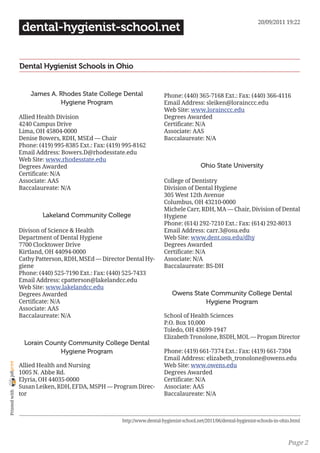 Dental hygienist schools in ohio | PDF | Dental Health | Diseases and Conditions
