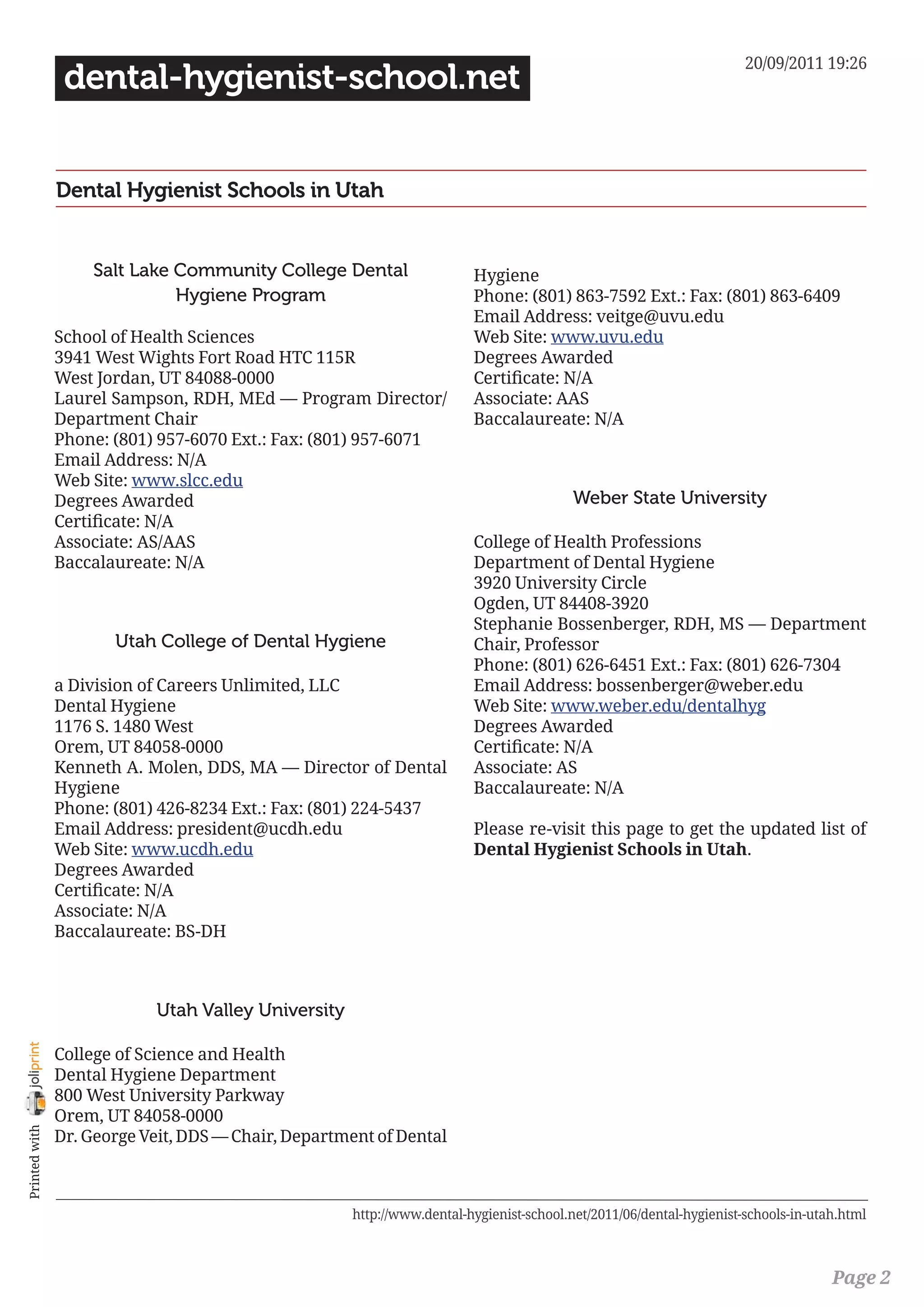 Dental hygienist schools in utah | PDF | Dental Health | Diseases and Conditions