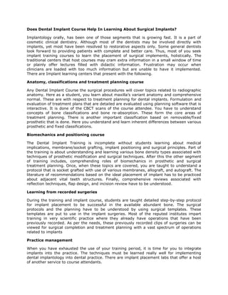 Implant Courses | PDF